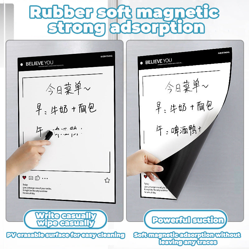 Mini Magnetic Memo Whiteboard - Portable Writing Surface with Magnet B